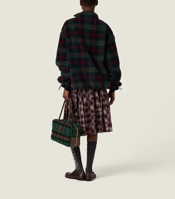 Miu Miu Wool Tartan Midi Skirt