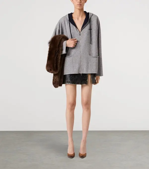 Miu Miu Cashmere Zip-up Hoodie