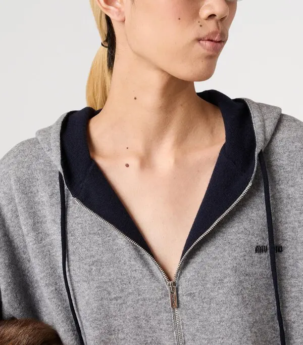 Miu Miu Cashmere Zip-up Hoodie