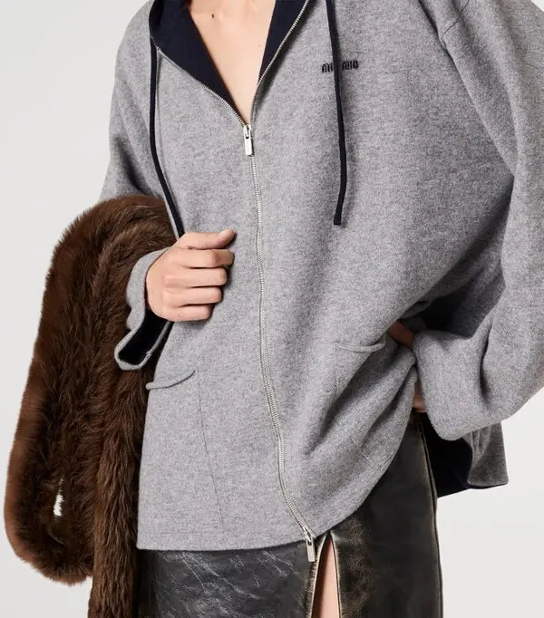 Miu Miu Cashmere Zip-up Hoodie