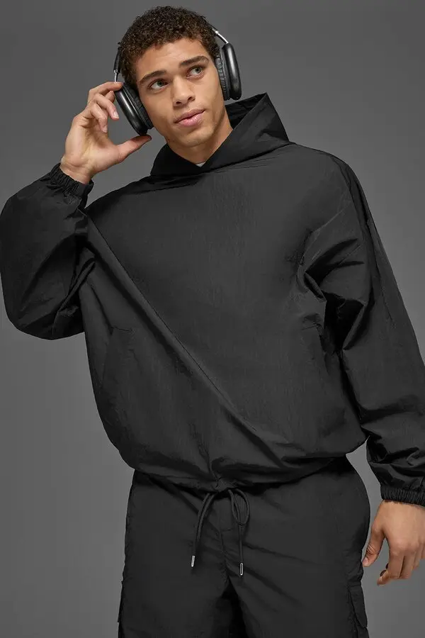 Alo Yoga Axis Hooded Pullover Top - Black