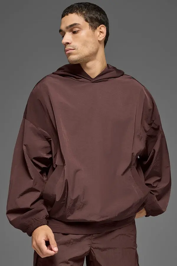 Alo Yoga Axis Hooded Pullover Top - Brownstone