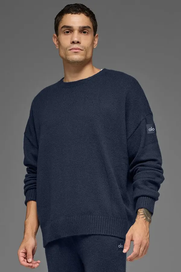 Alo Yoga Wool Cashmere Crewneck Sweater - Navy
