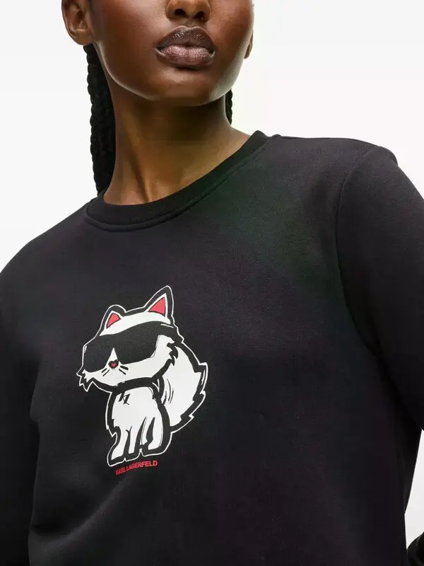 Karl Lagerfeld Ikon Choupette Sweatshirt - Black