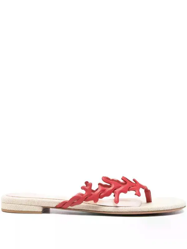 GIANVITO ROSSI Ocean Thong-strap Flat Sandals - Red
