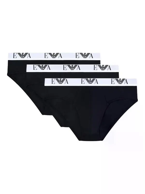 Emporio Armani Logo-detailed Briefs - Black
