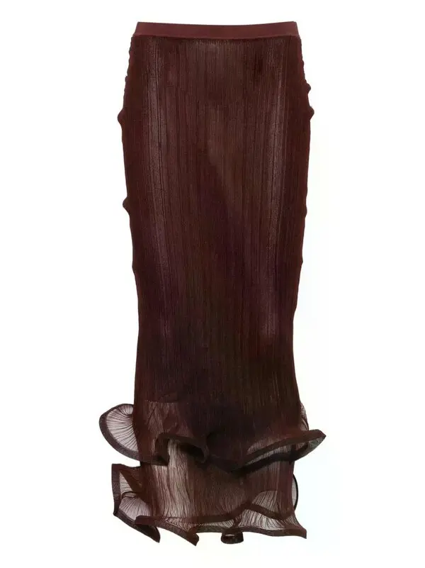 Simkhai Midi Skirt With Ruffle Detail - Brown
