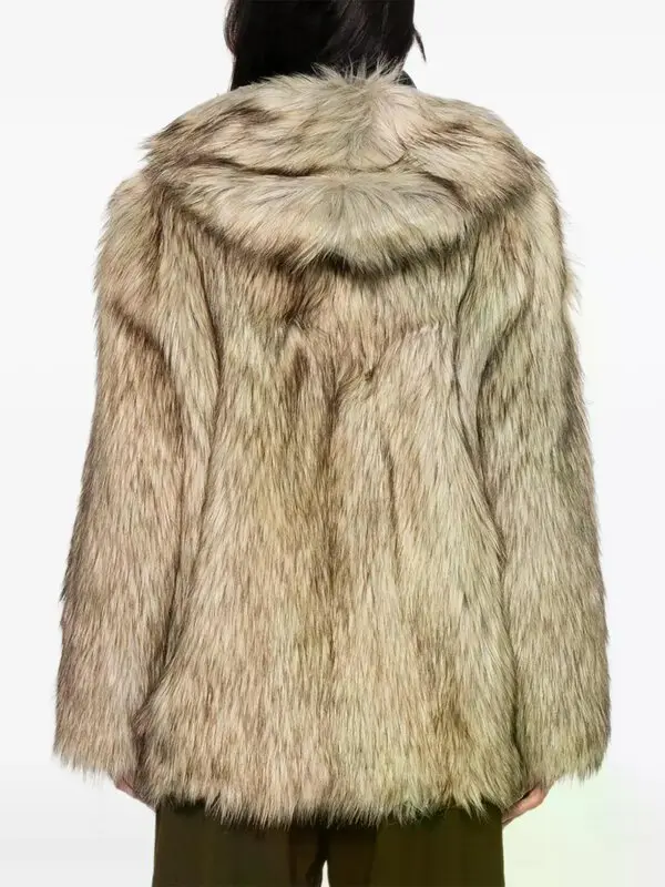Buy OPEN YY Hooded Reversible Faux-fur Jacket - Neutrals At 19