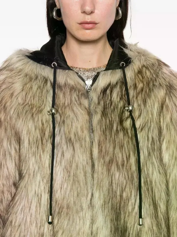 Buy OPEN YY Hooded Reversible Faux-fur Jacket - Neutrals At 19