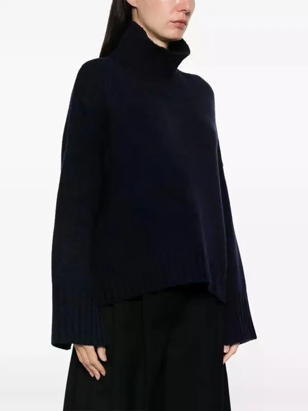 Soft Goat High-neck Sweater - Blue