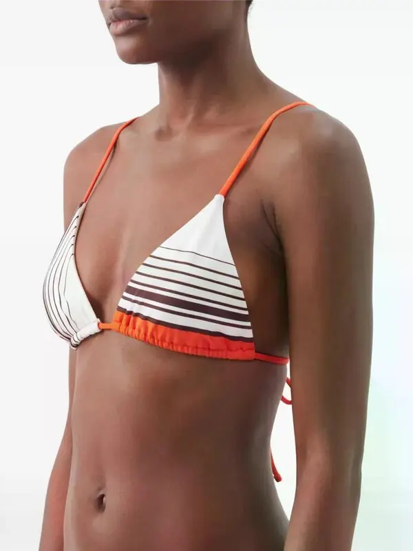 SIR. Destino Striped-pattern Triangle Bikini Top