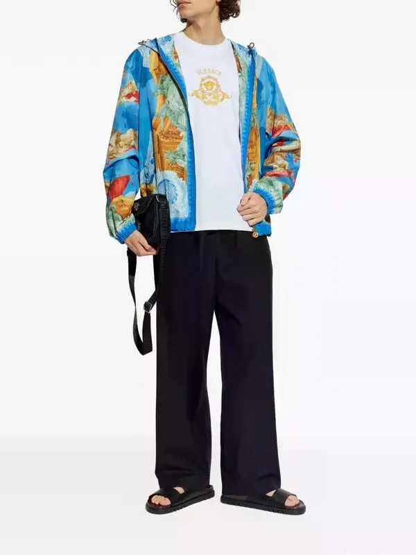 Versace Printed Cotton-jersey Slim T-shirt - White