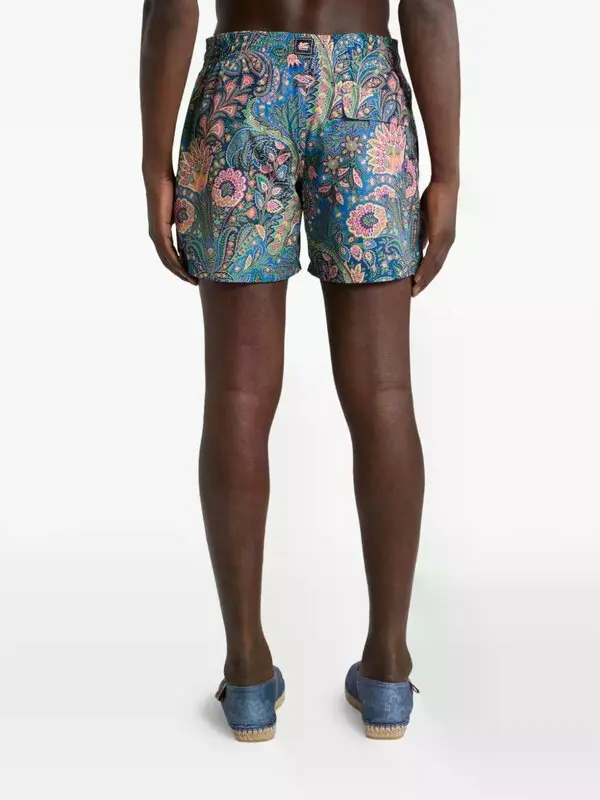 Etro Paisley-print Swim Shorts - Blue