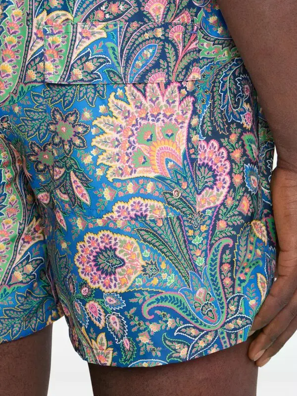 Etro Paisley-print Swim Shorts - Blue