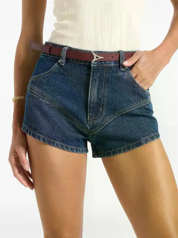 Manière De Voir Maniere De Voir Contour Detail Denim Mini Shorts