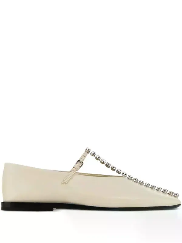JIL SANDER Crystal-embellished Ballerinas - Neutrals