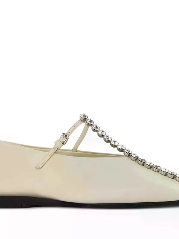 JIL SANDER Crystal-embellished Ballerinas - Neutrals