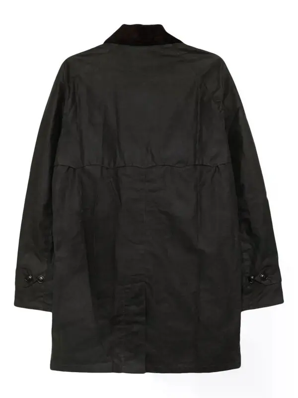 BARACUTA Corduroy-collar Long-sleeve Coat