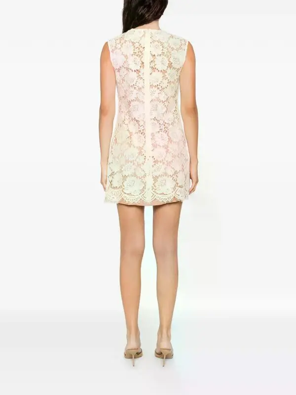SELF-PORTRAIT Embellished Lace Mini Dress - Yellow