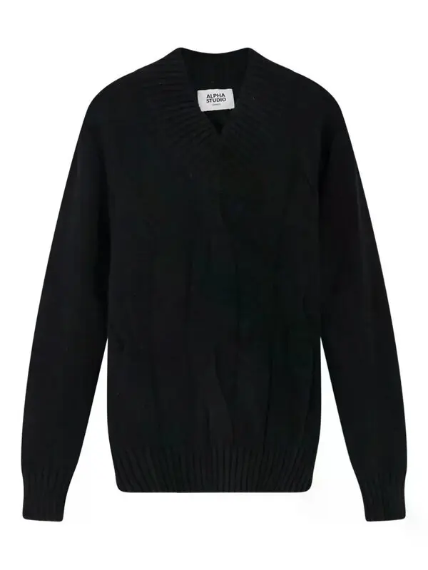Alpha Industries V-neck Cable Knit Sweater