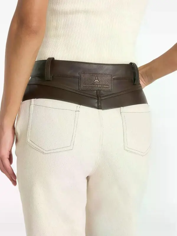Manière De Voir Paneled Straight Leg Jeans - Neutrals