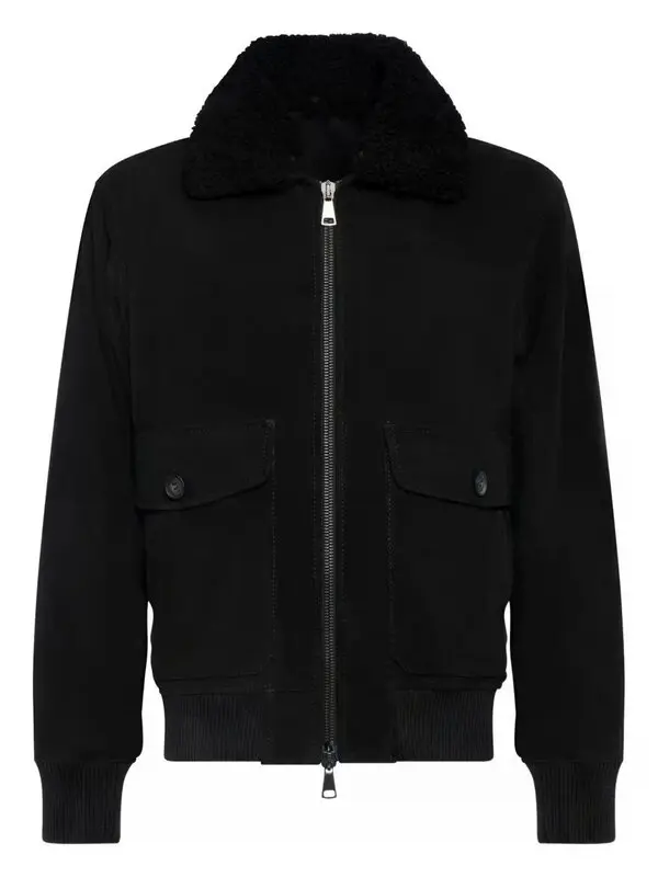 FRANZESE COLLECTION Detachable Collar Jacket - Black