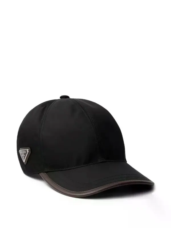 Prada Enamelled Logo Baseball Cap - Black