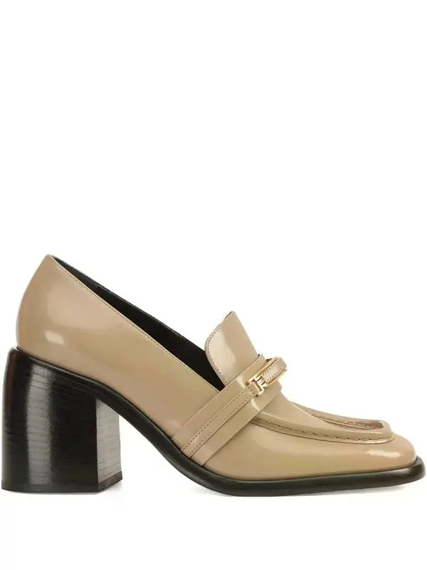 SERGIO ROSSI Bitt Leather Loafers - Neutrals