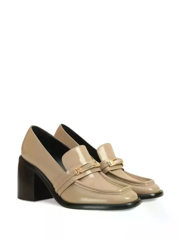SERGIO ROSSI Bitt Leather Loafers - Neutrals