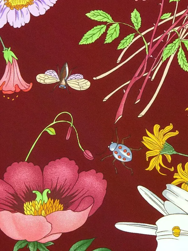 Gucci Floral-print Silk Scarf - Red