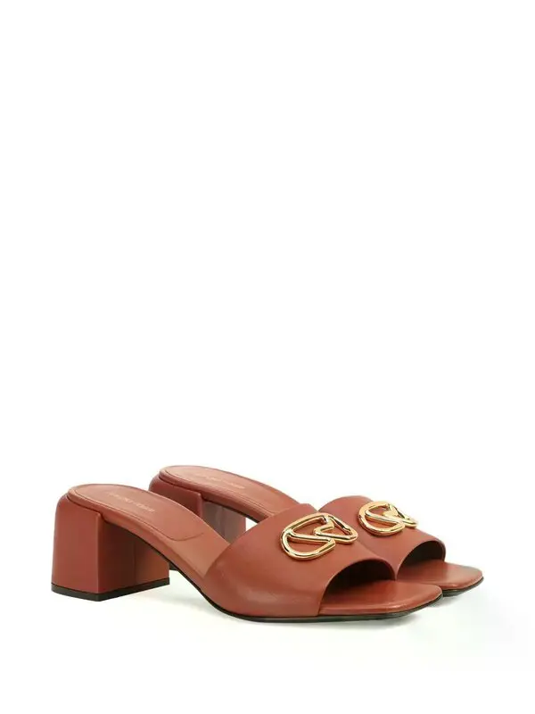 SERGIO ROSSI 55mm Surge Leather Mules - Brown