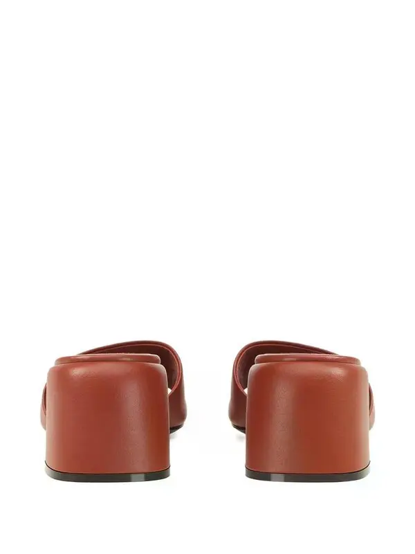 SERGIO ROSSI 55mm Surge Leather Mules - Brown