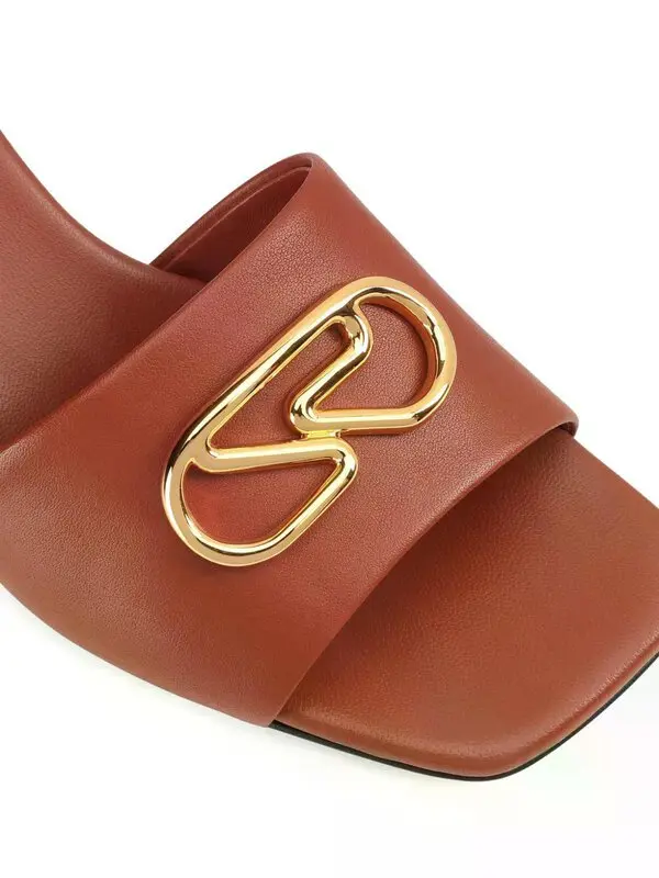 SERGIO ROSSI 55mm Surge Leather Mules - Brown