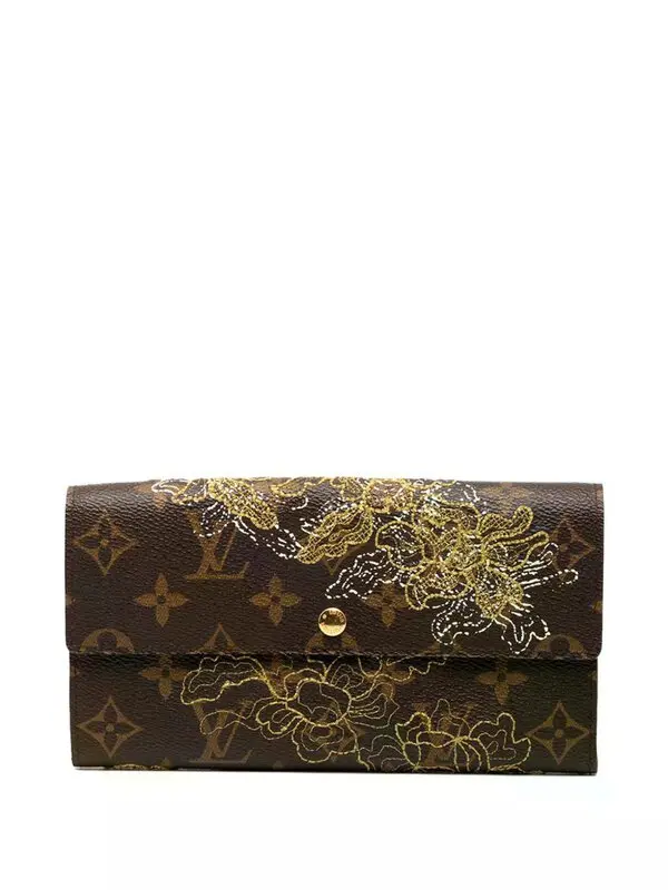 LOUIS VUITTON 2007 Monogram Dentelle Sarah Wallet Long Wallets - Brown