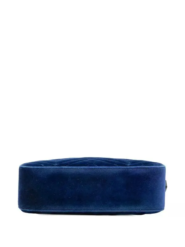 Gucci Gg Marmont Matelassé Velvet Crossbody Bag - Blue