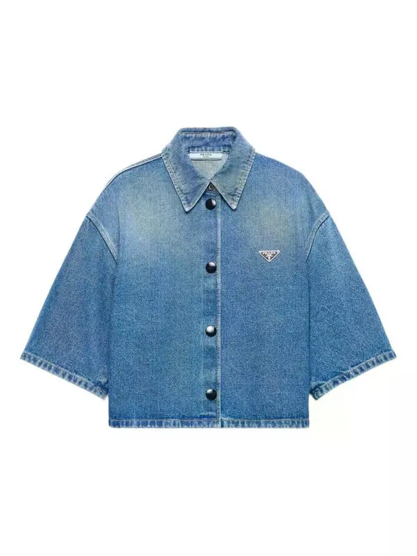 Prada Triangle-logo Shirt - Blue