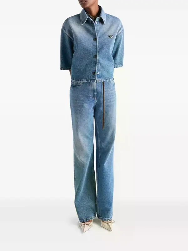Prada Triangle-logo Shirt - Blue