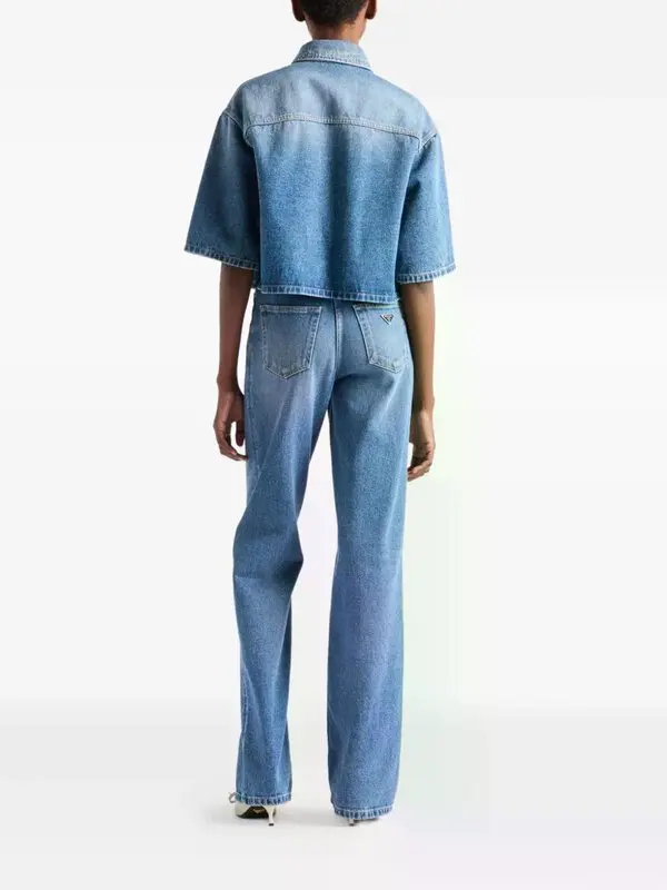 Prada Triangle-logo Shirt - Blue