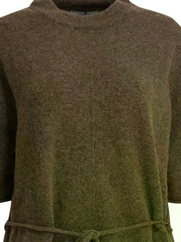 UMARMUNG Belted Knit Top - Brown