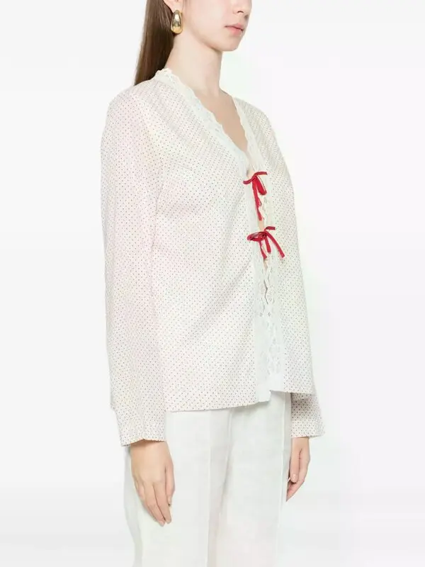 Posse Marlowe Lace Bows Blouse - White