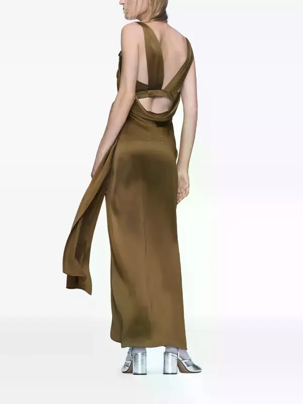 maison margiela low back maxi silk dress Maison Margiela Long Gown in White