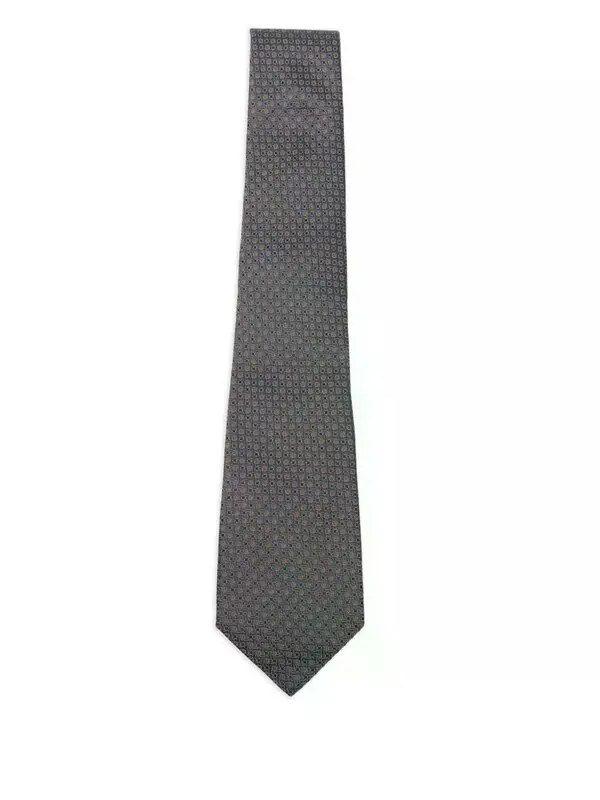 Canali Patterned Neck Tie - Grey