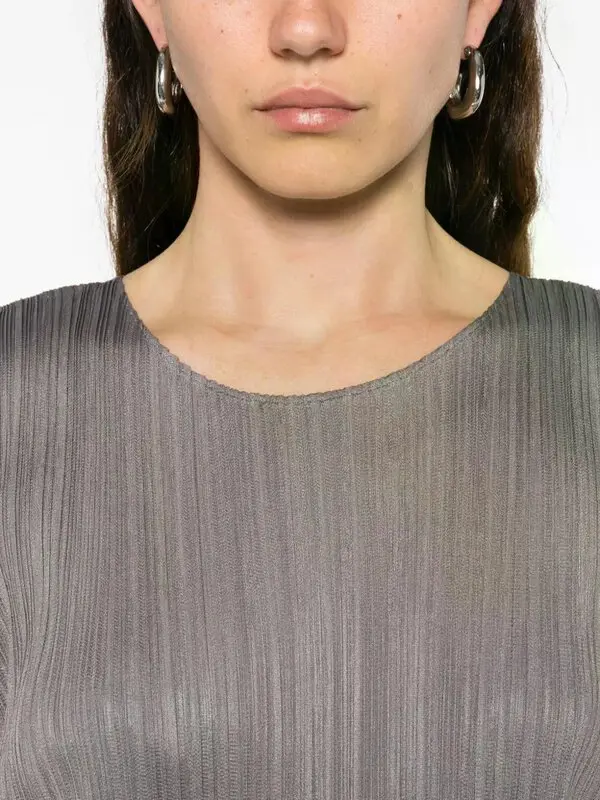 Issey Miyake Pleated Sleeveless Midi Dress - Grey