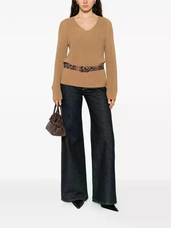Marc O'polo V-neck Knitted Sweater - Brown