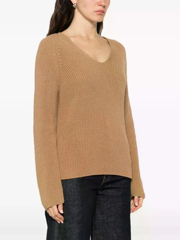 Marc O'polo V-neck Knitted Sweater - Brown