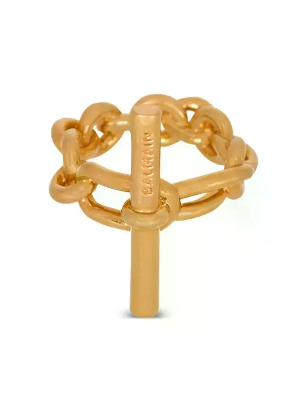 Balmain T-bar Chain Ring - Gold