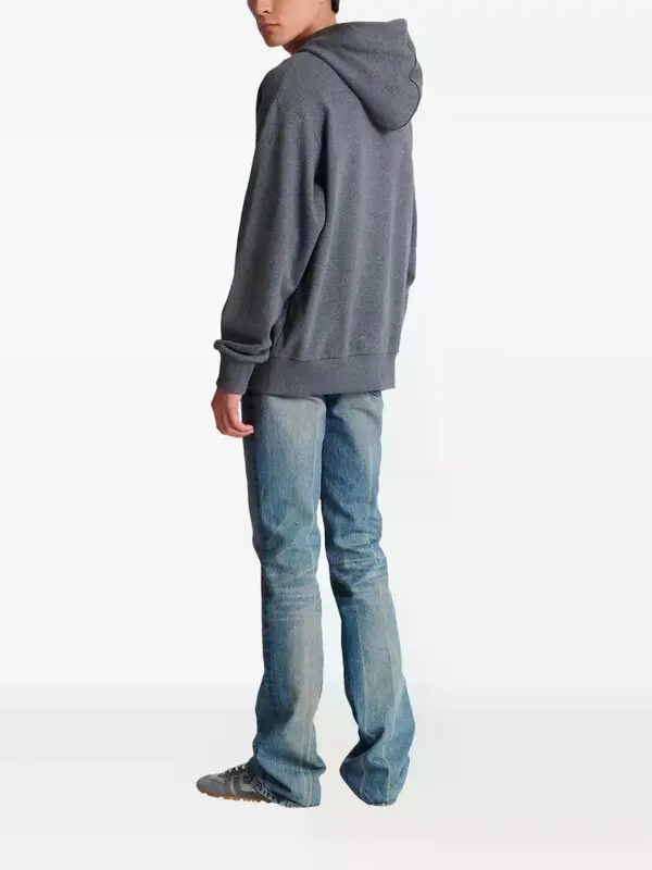 Balmain Printed Cotton Hoodie - Grey