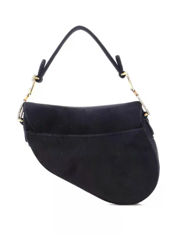 Dior Saddle Handbag Velvet With Crystals Mini