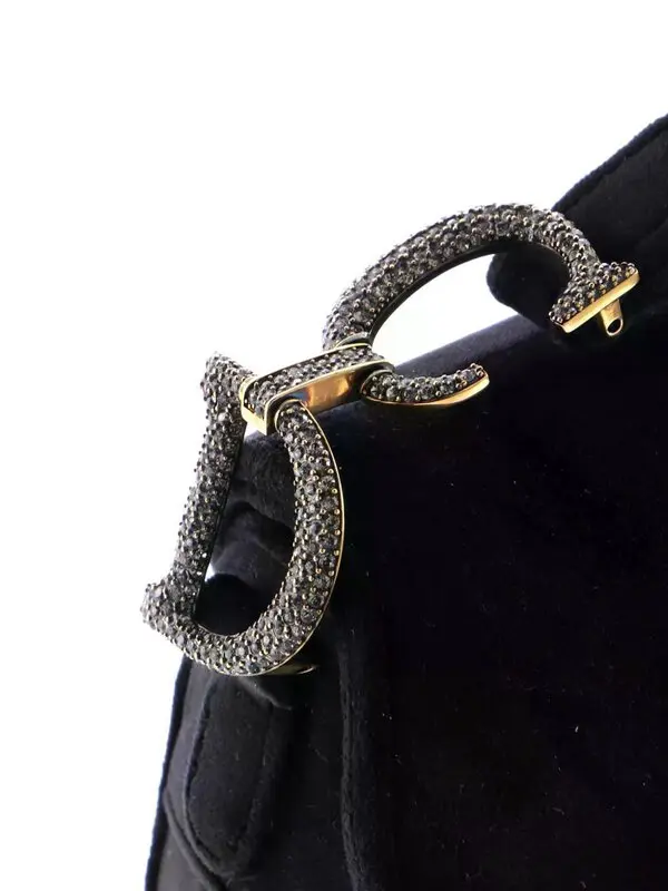 Dior Saddle Handbag Velvet With Crystals Mini