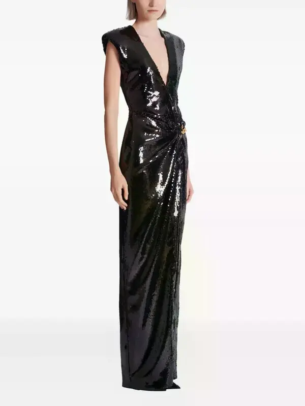 Balmain Sequin-embellished Maxi Dress - Black
